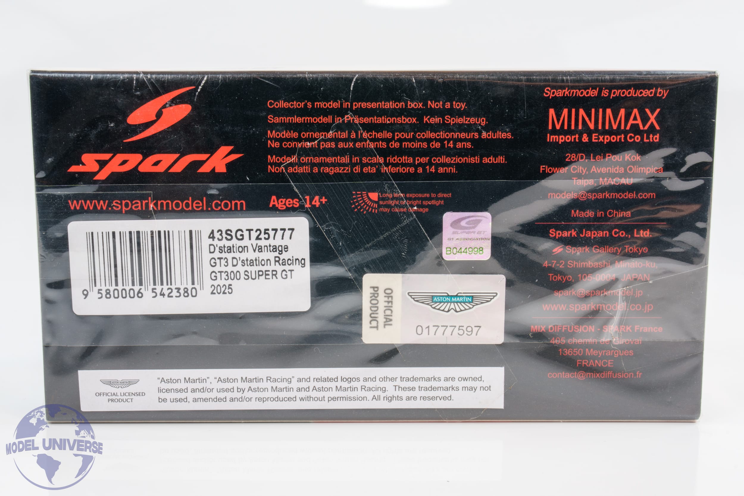 Spark - 1:43 Aston Martin GT3 D'Station No.777 Fagg, Fujii - Super ...